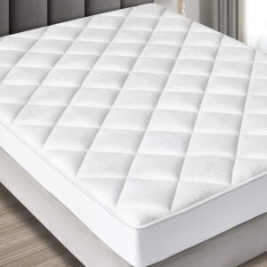 maxi rv size (48 x 75) mattress pad - luxurious cotton sateen mattress protector - soft, comfortable, & breatheable mattress cover - mattress pad protects mattress from dust, dirt, spills, and stains