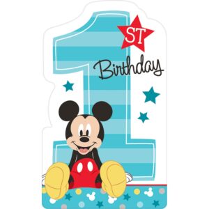 amscan american greetings 5795233 mickey's 1st birthday postcard invitations, 8 count, multi color, 6 1/4" x 4 1/4" (491833)