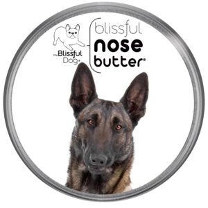 the blissful dog belgian malinois nose butter, versatile dog nose balm for dry nose, handcrafted nose moisturizer, easy-to-apply dog essentials, unscented, 2 oz.