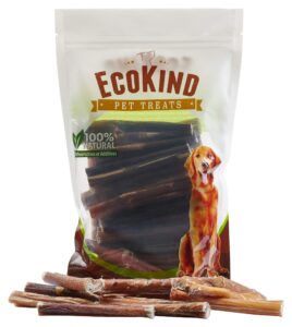 ecokind pet treats all-natural premium 4 inch bully sticks for dogs | 16 oz. bag | delicious protein rich dog chews