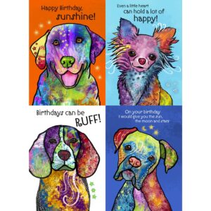 tree-free greetings colorful dog birthday card assortment, 5 x 7 inches, 8 cards and envelopes per set (ga31581)