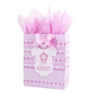 hallmark large baby gift bag with tissue paper (g is for girl)