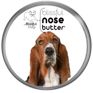 the blissful dog basset hound nose butter tin, versatile dog nose balm for dry nose, handcrafted nose moisturizer, easy-to-apply dog essentials, unscented, 1 oz.