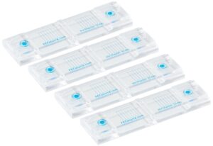 10 mcmaster method microscope slides, by fec source. fecal egg count for parasites, worm egg count slide for veterinarians. equine & ruminant parasite management