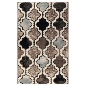 Superior Indoor Large Area Rug, Jute Backed, Perfect for Living/ Dining Room, Bedroom, Office, Kitchen, Entryway, Modern Geometric Trellis Floor Decor, Viking Collection, 5' x 8', Ivory