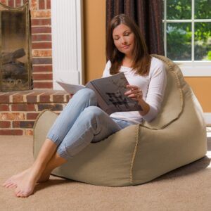 Laguna Lounger Captains Chair Indoor & Outdoor Bean Bag Chair, Taupe