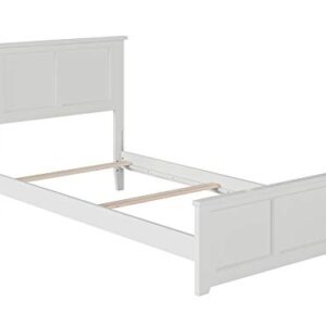 AFI Madison Twin Traditional Bed with Matching Footboard and Turbo Charger in White