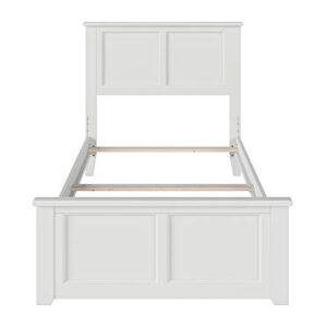 AFI Madison Twin Traditional Bed with Matching Footboard and Turbo Charger in White