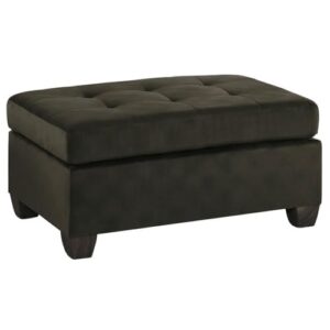 homelegance emilio fabric accent ottoman - chocolate