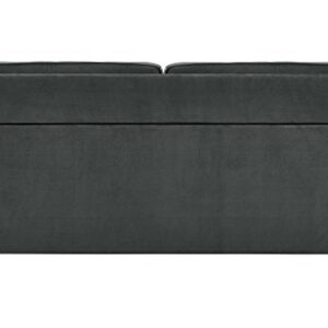 DHP Signature Sleep Casey Velvet Sofa with Memory Foam Mattress, Gray, Queen