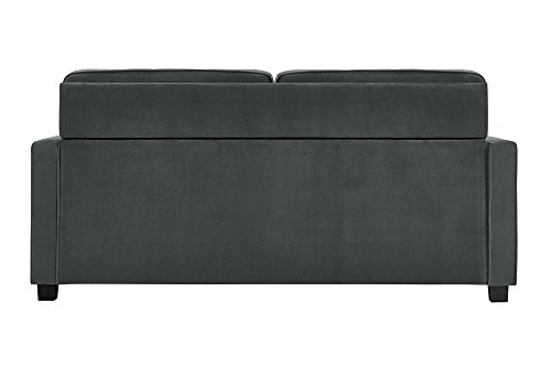 DHP Signature Sleep Casey Velvet Sofa with Memory Foam Mattress, Gray, Queen