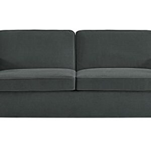 DHP Signature Sleep Casey Velvet Sofa with Memory Foam Mattress, Gray, Queen