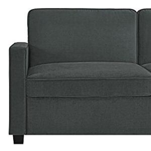 DHP Signature Sleep Casey Velvet Sofa with Memory Foam Mattress, Gray, Queen