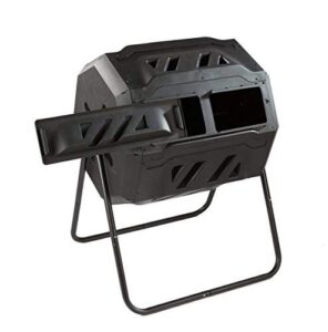 it's useful. twin chamber rotating compost bin - dual chamber rolling compost tumbler with sliding door and solid steel frame