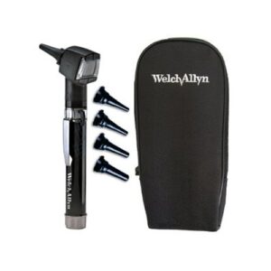 welch allyn diagnostic otoscope set - pocketscope junior with handle and soft case