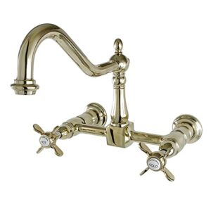 kingston brass ks1242bex essex bridge kitchen faucet, polished brass