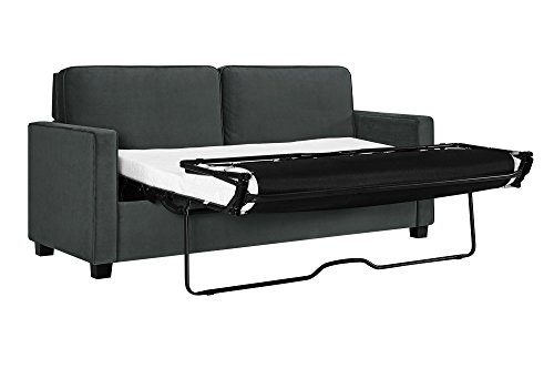 DHP Signature Sleep Casey Velvet Sofa with Memory Foam Mattress, Gray, Queen