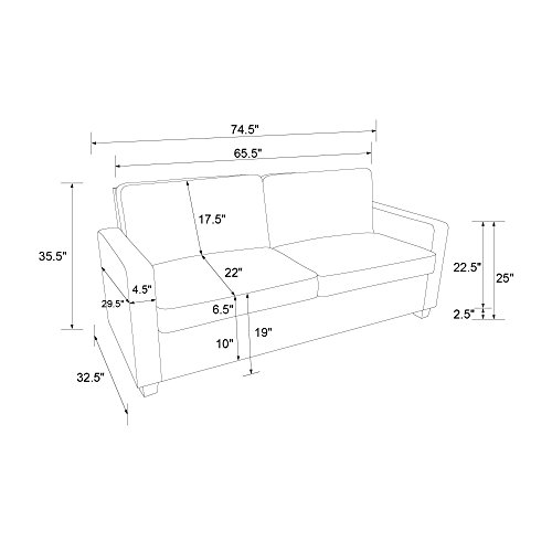 DHP Signature Sleep Casey Velvet Sofa with Memory Foam Mattress, Gray, Queen