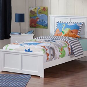 AFI Madison Twin Traditional Bed with Matching Footboard and Turbo Charger in White