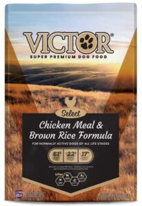 victor super premium dog food – chicken meal & brown rice formula - dry dog food for all normally active dogs of all life stages – ideal for dogs with meat protein allergies, 5 lb