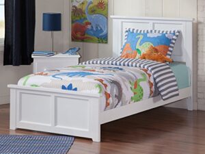 afi madison twin traditional bed with matching footboard and turbo charger in white