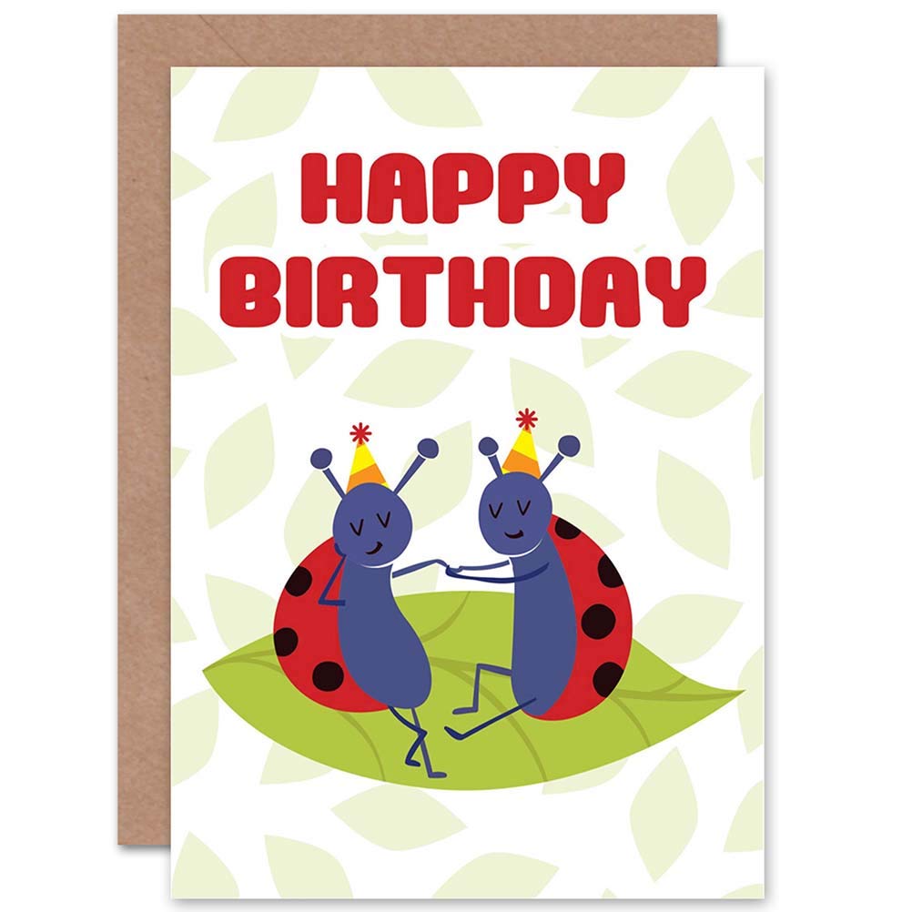 Wee Blue Coo CARD BIRTHDAY HAPPY LADYBIRD LADYBUGS GIFT