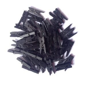 gca diy wooden pins for scrapbooking wood crafts, mini clothespins 100 per pack 1" black