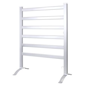 2-in-1 towel warmer and drying rack, heated towel rack, free standing & wall mount with 6 bars & aluminum frame for bathroom (ul certified)