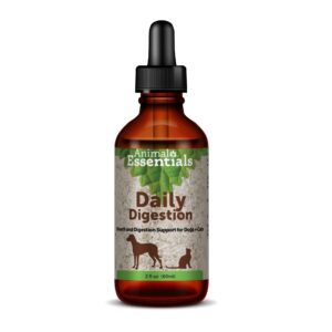 animal essentials daily digestion for dogs & cats - digestive support, fresh breath, ginger root, fennel seed extract, liquid supplement - 2 fl oz