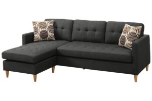 poundex sofas, black