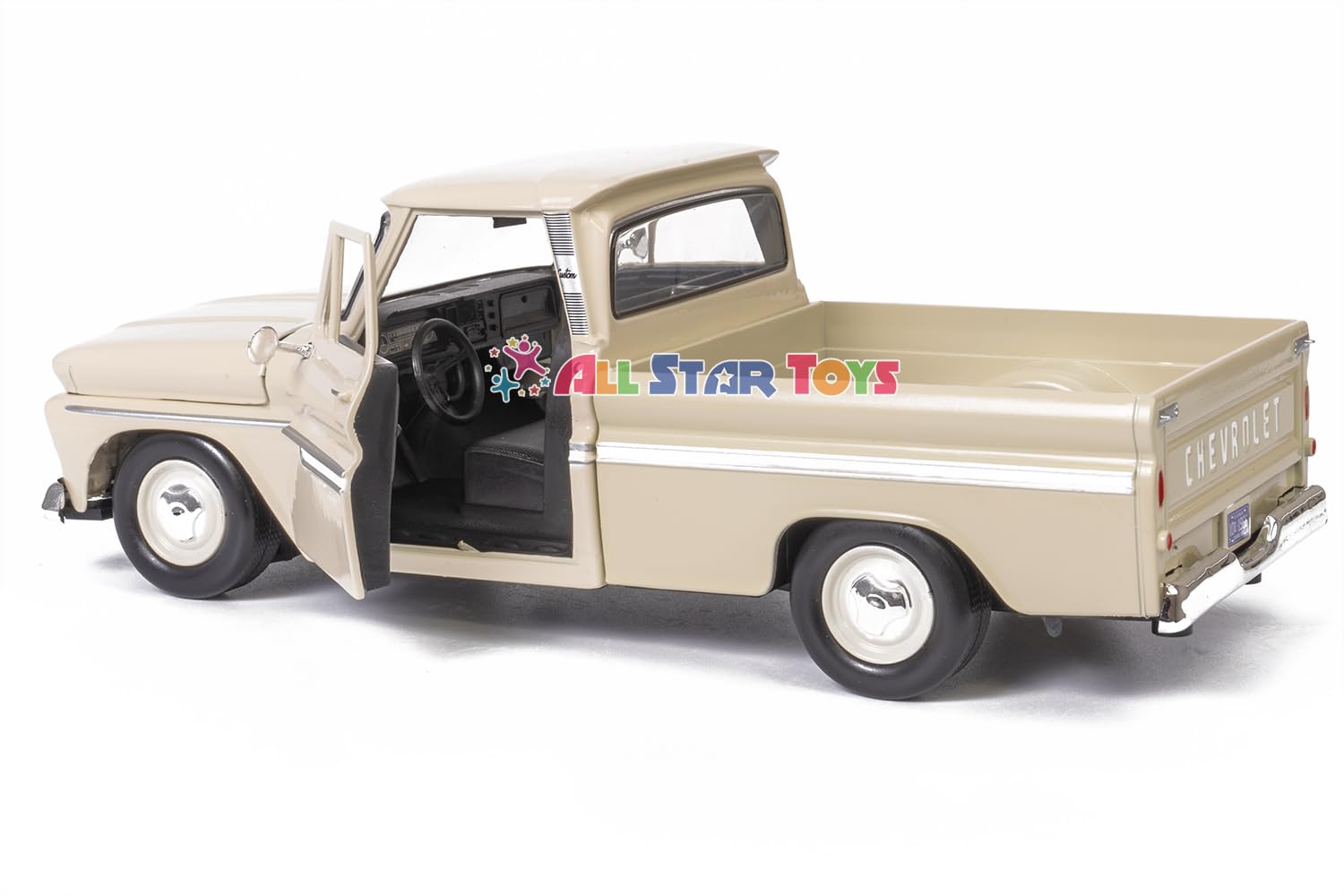 New Motormax - 1966 Chevy C10 Fleetside Pickup Cream 1:24 - 73355AC ,#G14E6GE4R-GE 4-TEW6W239922