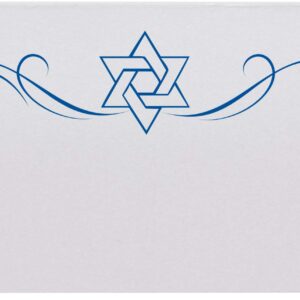 Intertwined Star of David Flourish Jewish Printable Place Cards, Royal Blue (Choose Color), Set of 150 (25 Sheets), Laser & Inkjet Printers - Wedding, Party, Dinner, and Special Events