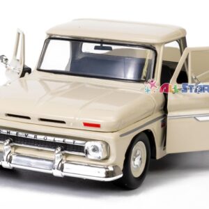 New Motormax - 1966 Chevy C10 Fleetside Pickup Cream 1:24 - 73355AC ,#G14E6GE4R-GE 4-TEW6W239922