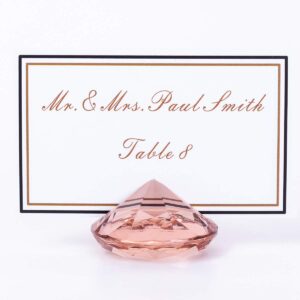 aifans diamond place card holders, rose gold table number holders (12pcs) - elegant acrylic crystal-like design for weddings and events