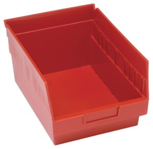 quantum storage systems high density qsb207rdcs solid part organizer red bins 12" l x 9" w x 6" h 20 pack