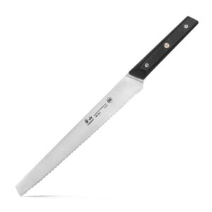 cangshan tg series 62199 swedish 12c27 steel bread knife, 10.25-inch, g10 handle