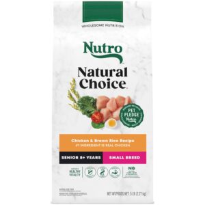 nutro natural choice senior small breed dry dog food, chicken and brown rice recipe, 5 lbs.