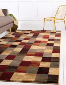 unique loom barista collection area rug - gava (2' 2" x 3' 1" rectangle, multi/ brown)