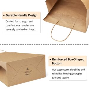 BagDream Kraft Paper Bags 50Pcs 5.25x3x8 Inches Small Paper Gift Bags with Handles Bulk Party Favor Bags Paper Shopping Bags Brown Gift Bags 100% Recyclable Paper Sacks