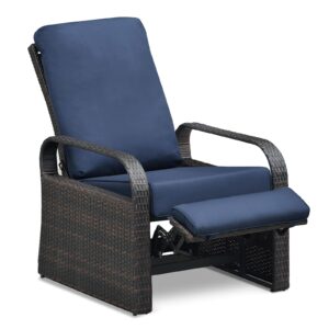 atr art to real indoor outdoor all-weather pe wicker adjustable reclining lounge chair with durable aluminum frame and removable soft cushion, luxury comfortable for home reading sunbathing