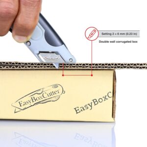 Modern Box Cutter for Food Industry with Stainless Steel Blades - High productivity and unique features with 100% guaranttee (4000 - Auto Retract, Gray)