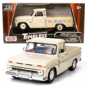 new motormax - 1966 chevy c10 fleetside pickup cream 1:24 - 73355ac ,#g14e6ge4r-ge 4-tew6w239922