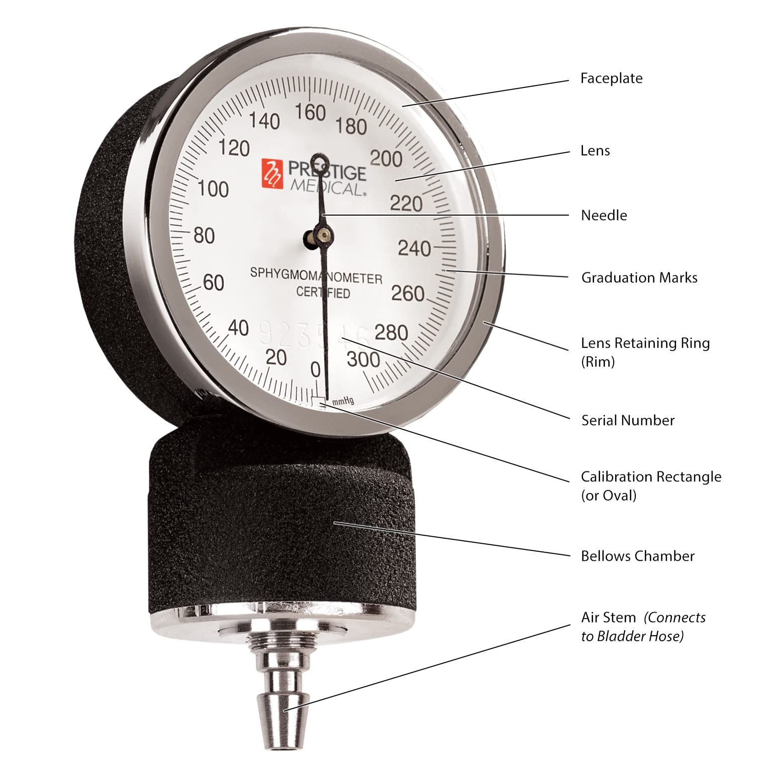 Prestige Medical Premium Adult Aneroid Sphygmomanometer, Aqua Sea, X-Large, 15.00 Ounce