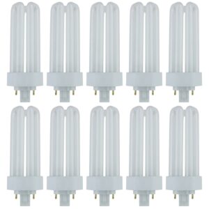 sunlite plt26/e/sp compact fluorescent plug-in plt 4-pin triple tube, 26 watts, 4-pin gx24q3 base, 1800 lumens, 4100k cool white, 10 pack