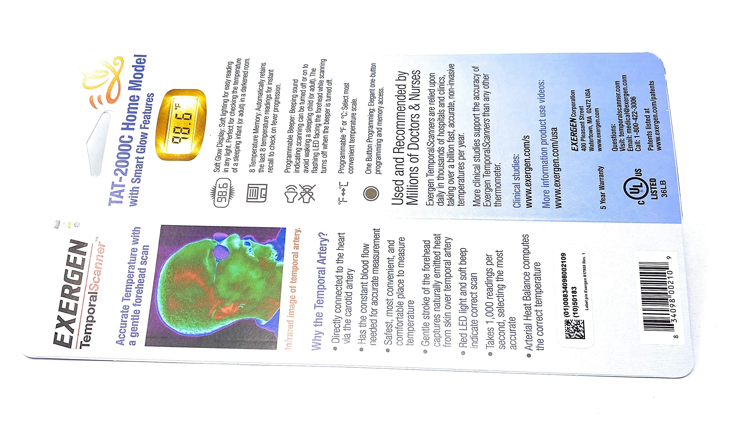 Exergen Temporal Artery Thermometer Model# TAT-2000C