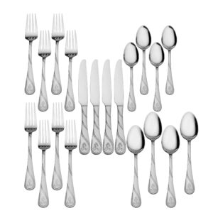 Towle Everyday Anchor Flatware Service for 4, 20 Piece Set, 18/0 Stainless Steel, Silverware Set