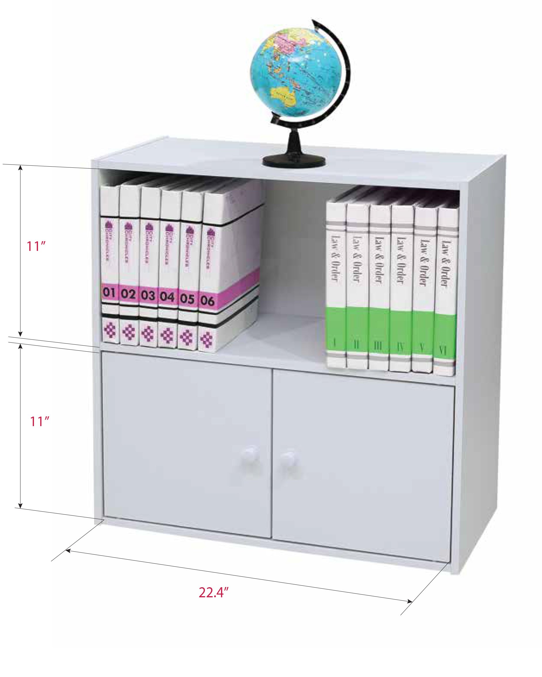 Kings Brand Furniture 2-Shelf Bookcase Storage Organizer, White