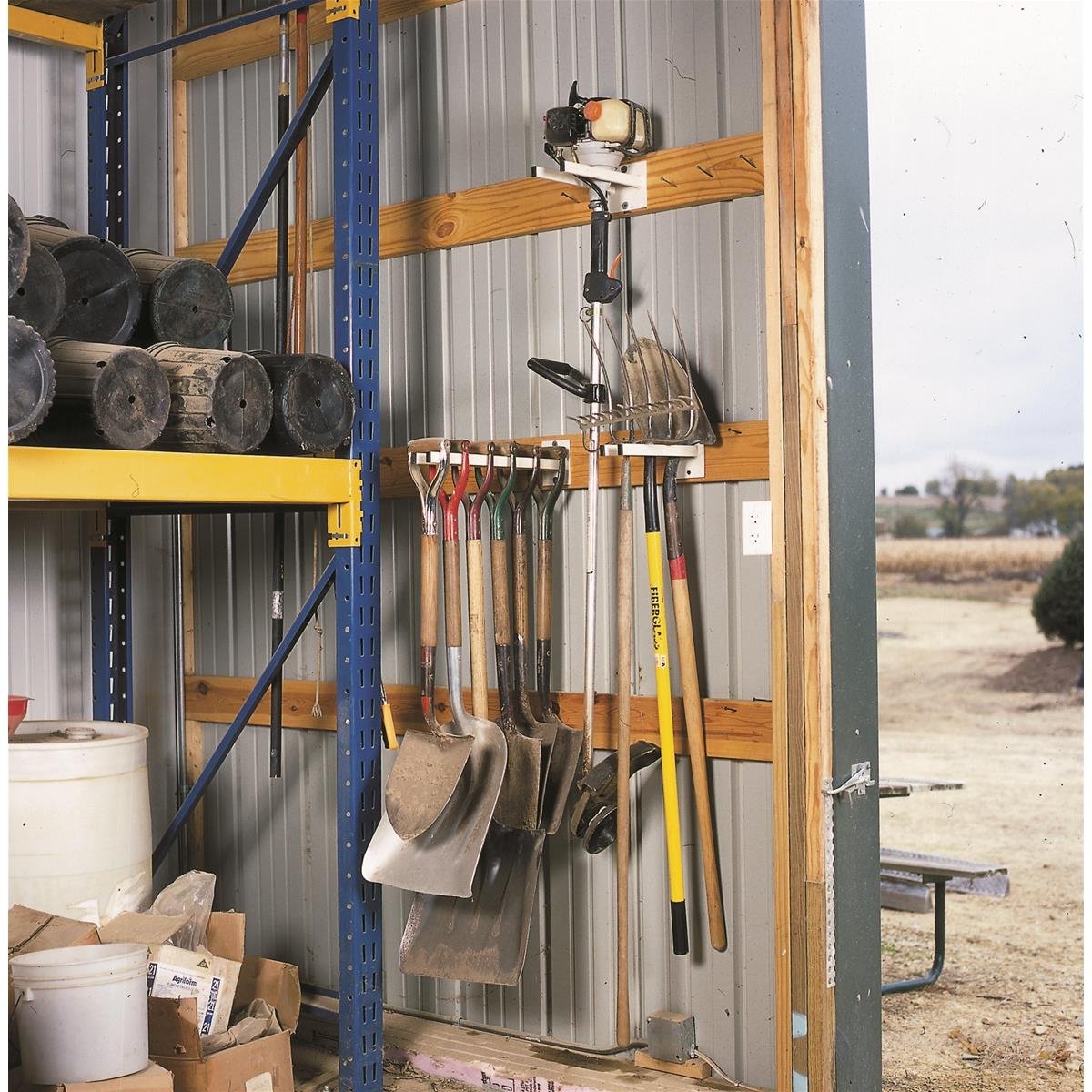 Gempler's Extra Long Tool Rack for Shovels, Spades, Rakes, and Brooms