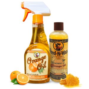 howard feed n wax wood polish and conditioner, and howard orange oil wood polish, wood furniture cleaner and teak wood cleaner