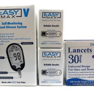 EasyMax V Meter with 100 EasyMax Strips and 100 Easy Touch 30g Lancets Y